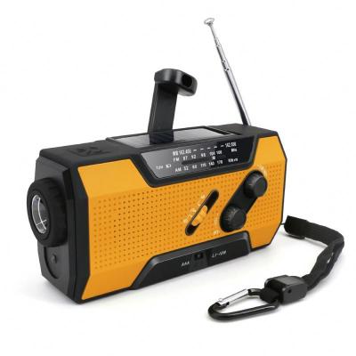 China High Quality Mini Emergency Rechargeable Hand Crank Plastic Weather Radio with AM/FM NOAA LED Solar Power Flashlight Power Bank for sale