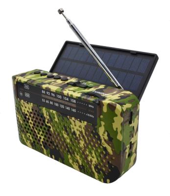China New Dual Band AM FM Pocket Home Radio with Solar Panel & TF Card Slot & Bass Speaker for Outdoor Hiking Plastic Material for sale