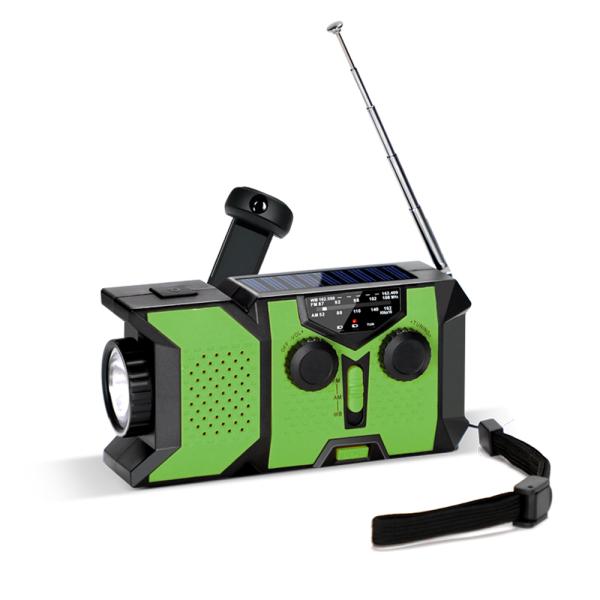 Quality Solar Hand Crank Emergency Weather Radio NOAA/AM/FM Portable Radio 3 LED Flashlight 2000mAh Power Bank Cellphone Charger Plastic for sale