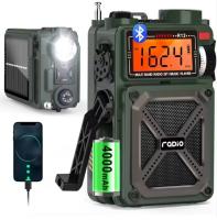 Quality Solar Crank Charging 3-Band AM/FM Emergency Radio Flashlight LCD Display Alarm for sale