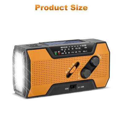 China OEM 2000mah Battery Solar Power Bank Emergency Hand-crank Portable Noodradio with Am Fm wb Weather Radio & SOS Alarm for Outdoor for sale