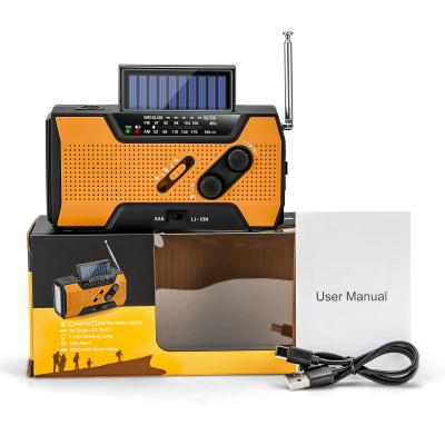 China High Quality IPX 4 Waterproof Am Fm Sw wb Noaa Portable Hand-crank Emergency Noodradio with SOS Alarm & LED Flashlight for sale