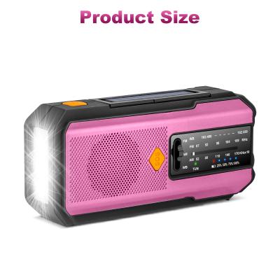 China OEM 5000mah Battery Power Bank Solar Emergency Hand-crank Portable Weather Noodradio with Am Fm wb Noaa Band Radio for Outdoor for sale