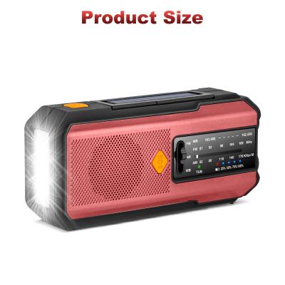 China Hot Sale IPX4 Waterproof Emergency Outdoor Solar Hand-crank Portable Noodradio with AM/FM NOAA RADIO & USB-C Charger for Camping for sale