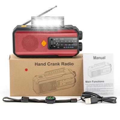 China OEM Odm Abs Plastic High Quality Emergency Solar Hand-crank Portable Noaa Radio with AM/FM DUAL BAND &SOS Alarm Noodradio for sale