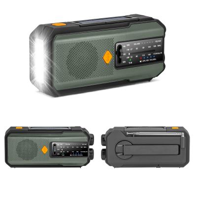 China Outdoor NOAA Weather NOODRADIO with Emergency Solar Charging Hand-crank Portable Radio & SOS Alarm LED Flashlight for sale