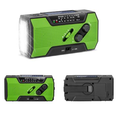 China OEM Portable Solar Power Bank 2000mAh AM/FM/NOAA Hand Crank Emergency Weather NOODRadio with Flashlight & SOS Alarm for Outdoor for sale