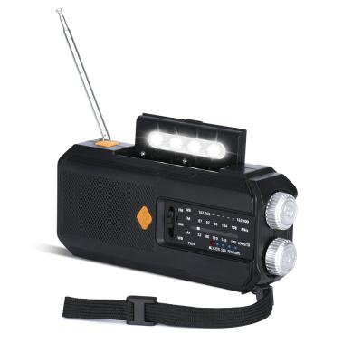 China Multifunction SOS Alarm Flashlight Noodradio FM AM Portable Emergency 5000mAh Charger Power Bank Hand Crank Solar Plastic Radio for sale