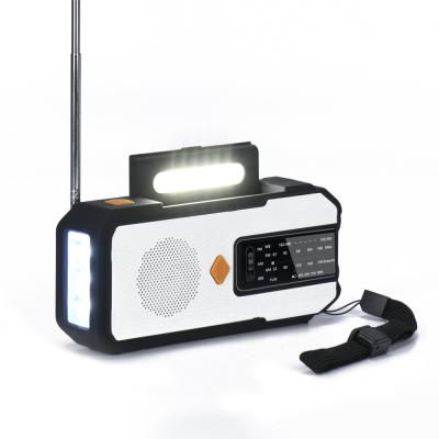 China CE ROHS Emergency Solar Crank Weather AM FM WB Radio with 5000mAh Power Bank Phone Charger & Reading Lamp for sale