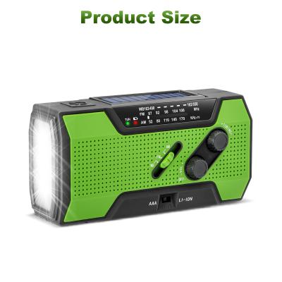 China Emergency Multifunction Solar Hand Crank AM/FM NOAA Weather Band Radio Built-In Speaker Flashlight SOS Alarm 2000mAh Power Bank for sale