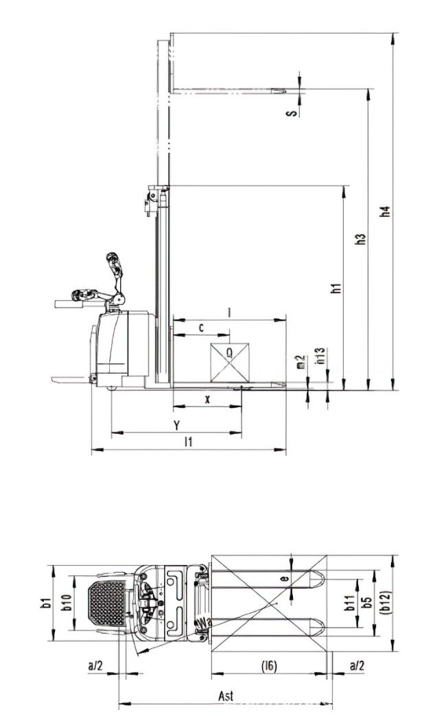 CE Approved 1500kg Electric Reach Stacker with Reach Distance 500mm