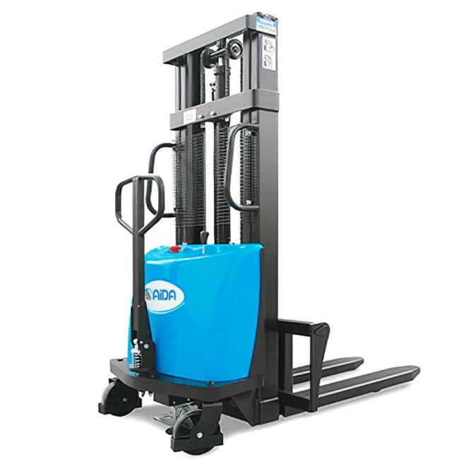Semi-Electric Stacker 1500kg (3300lbs) Warehouse Material Handlinglift Height 4000mm 157 Inch Walkie Pallet Stacker Portable