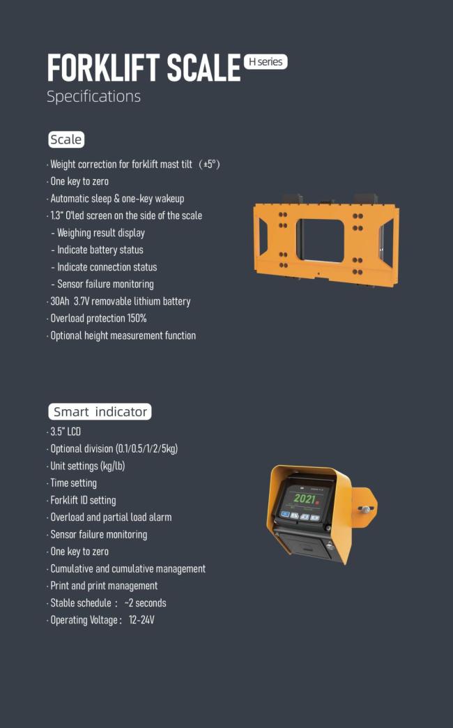 Electric Onboard Forklift Scales Rechargeable Batteries Indicator Weighing During Loading and Lifting Range 5 Tons