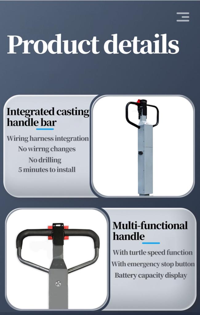 Forklift Electric Pallet Stacker Hand Stacker Electric Walkie Stacker 1.5ton 2 Ton