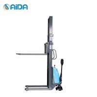 China Warehouse Use Semi Electric Pallet Stacker Equipment light Walking Type for sale