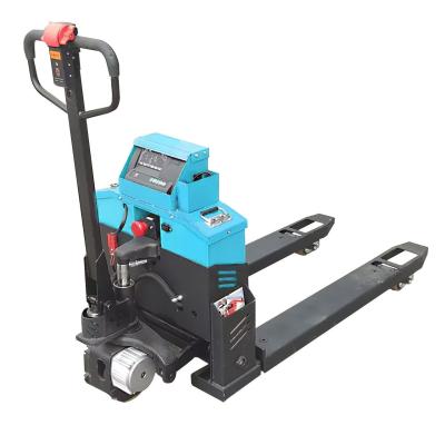 China 2000kg Capacity Material Handling Electric Pallet Truck With Weighing Scale for sale