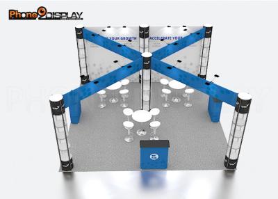 China 20'*20' Trade Show Exhibit Booths With Spiral Tower / Fabric Banner Wall for sale