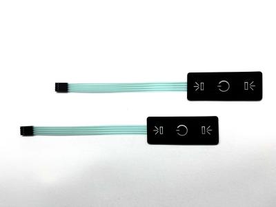 China Flexible drie knoppen membraan sleutelschakelaar met vier contacten connector for sale