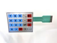 China Customized Matrix 4*5 Design Flat Membrane Switch With Silver Spot Flex Cable for sale