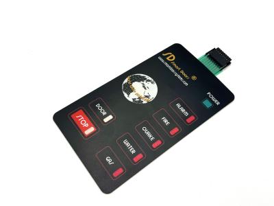 Cina Flat Button Semi Transpranet Red LED Window Backlit Membrane Switch Panels con alloggiamento da 2,54 mm in vendita