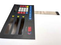 China Glossy Finish Polyester Transparent Window Convex Membrane Switch Panel For CNC Machine for sale