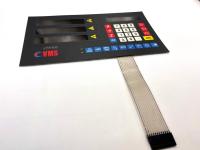 China Glossy Finish Polyester Transparent Window Convex Membrane Switch Panel For CNC Machine for sale