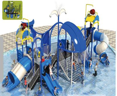 Cina Fiberglass Fiberglass / Plastic Outdoor Playground Water Park House Kids Water Playground With Fun in vendita