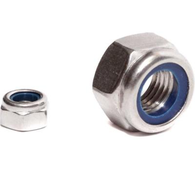 China A2-70/A4-80/304/316 Stainless Material DIN985 Prevailing Torque Type Hexagon Thin Nuts With Non-Metallic Inser for sale