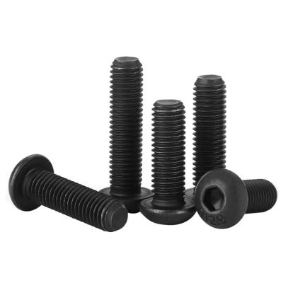 China Hexagon Socket Button Head Screws ISO7380 Alloy Steel High Grade 10.9 12.9 Level Half Round Head Allen Bolt Black Oxide for sale