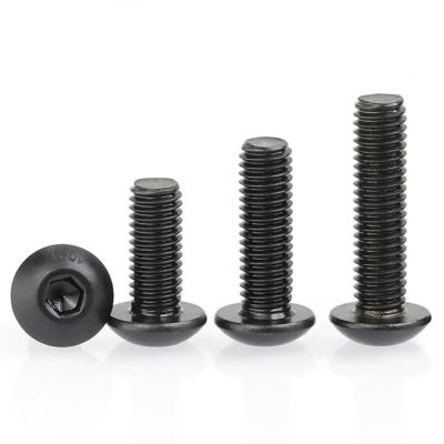 China Hexagon Socket Button Head Screws ISO7380 Alloy Steel High Grade 10.9 12.9 Level Half Round Head Allen Bolt Black Oxide for sale