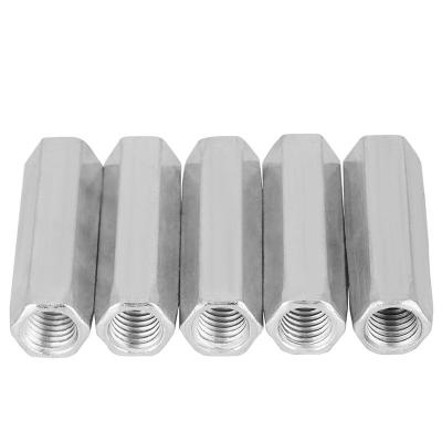 China Hex Long Nut Female Thread Straight Fitting 304 Stainless Steel M2 To M10 for sale