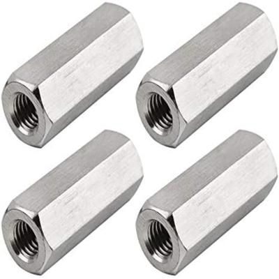 China Zinc Plated Steel Hexagon Threaded Long Hex Coupling Connecting Nut for sale