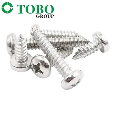 China Stainless Steel DIN7981 Phillips Drive Pan Head Sharp Point Self Tapping Screw For Metal for sale