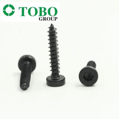 China Carbon Steel Black Oxide Hex Socket Head Cap Self Tapping Screws For Sheet Metal for sale