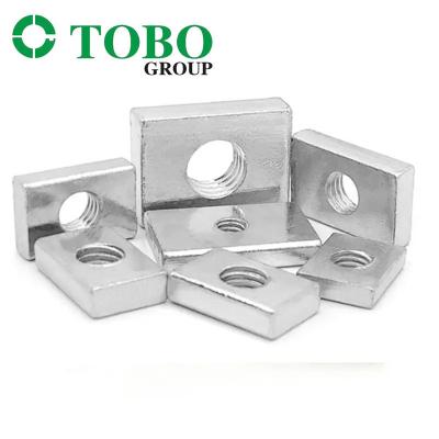 China Carbon Steel Galvanized Inox Stainless Steel M4 M5 M8 Rectangular Nut Thin Flat Square Threaded Nut Block Square Nut M6 for sale