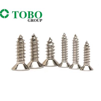 China DIN7983 Cross Recessed Countersunk Counter Sunk Flat Head Tapping Tack Chamfer Head Screws for sale