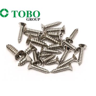 China DIN7983 Cross Recessed Countersunk Counter Sunk Flat Head Tapping Tack Chamfer Head Screws for sale