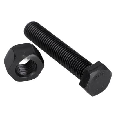 China Hot-Dip Hex Bolt Din933 Din931 Grade 10.9 High Strength Black Coated Hex Bolt With Nut for sale