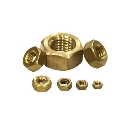 China DIN 934 M2.5 50mm Copper Brass Nuts Grade 12.9 Polished Yellow Hexagon Head Nuts for sale
