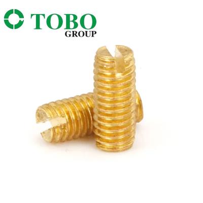 China TOBO M4 M5 M6 Brass Slotted Set Screw With Flat Point Din551 for sale