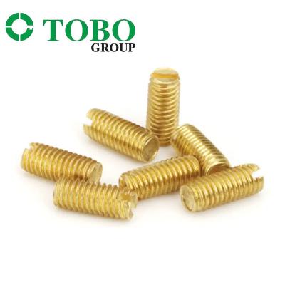 China TOBO M4 M5 M6 Brass Slotted Set Screw With Flat Point Din551 for sale