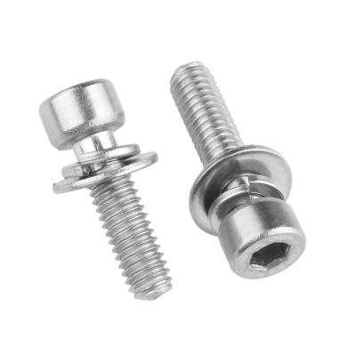 China SS2205 2507 Hexagon Socket Bolts With Spring Flat Washer High Strength Combination Fastener for sale