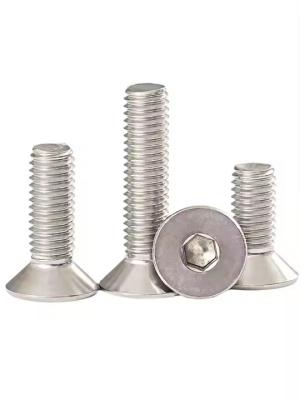 China Stainless Steel 304 Hex Drive Allen Flat Head Screws Din7991 Hexagon Socket Cap Countersunk Head Machine Screw for sale