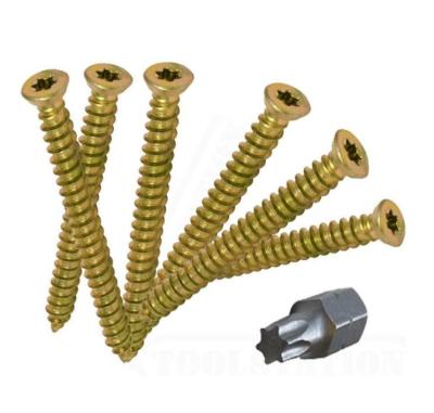 China Countersunk 52mm Concrete Screws JIS Yellow Zinc Plated Bolts for sale