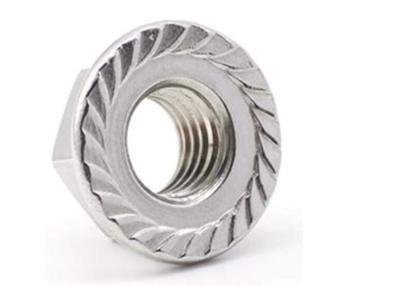 ROHS Hex Head Nuts M6 SGS Hexagon Nut With Flange Silver Tone