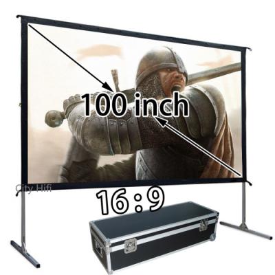 China Commercial Front Fast Fold Projection Screen 87 X 49inch With Adjustable Frame Height for sale