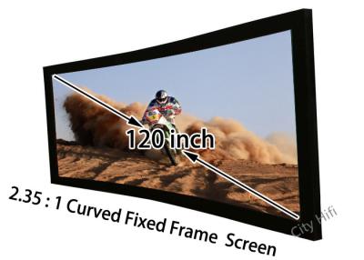 China 120 - Inch Front Fixed Frame Curved Projection Screen For Home Movie Theater Projectors for sale