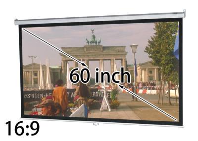 China Easy Clean 60'' Manual Projection Screen 16 x 9 Ratio With Matte White Fabric for sale