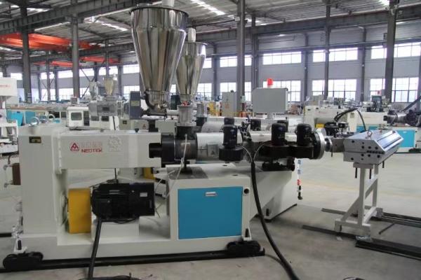 Quality Plastic Conical Twin Screw PVC Roof Tile Extrusion Line for sale