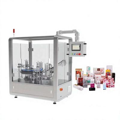 China Multifunction Vertical Rotary Carton Box Packing Machine Automatic Sugar Snacks Food Paper Small Case Filling Cartoning Machine for sale